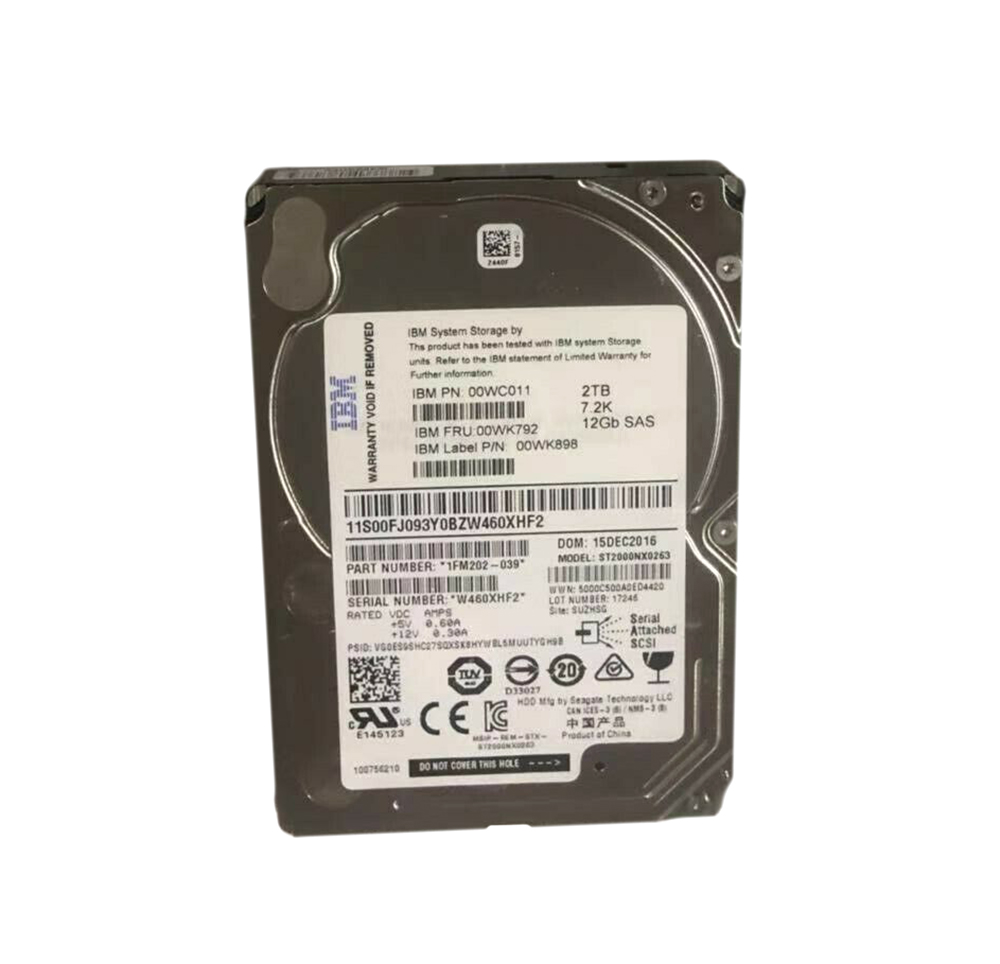 00WK792 - IBM 2TB 7200RPM SAS 12Gb/s Nearline 2.5-inch Hard Drive with ...
