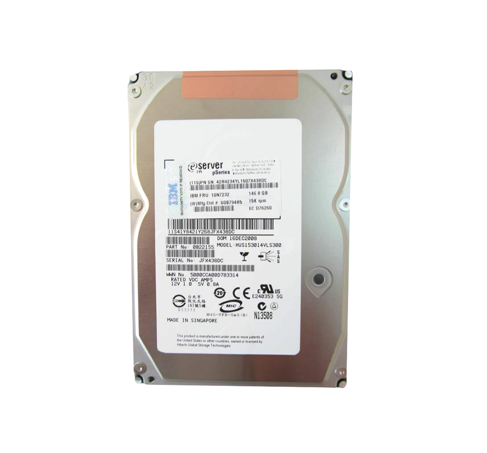 10N7232 - IBM 146GB 15000RPM SAS 3Gb/s Hot Swappable 16MB Cache 3.5 ...