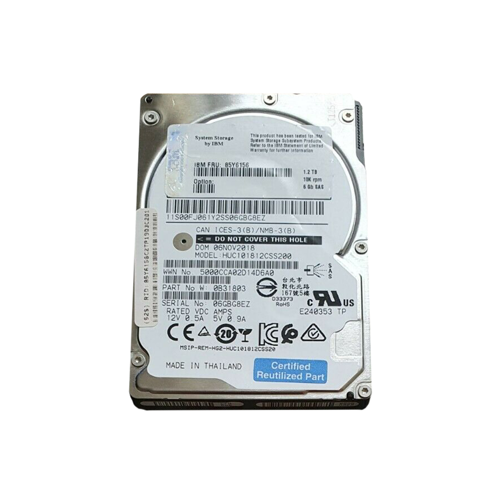 85Y6156 - IBM 1.2TB 10000RPM SAS 6Gb/s 2.5-Inch Hard Drive
