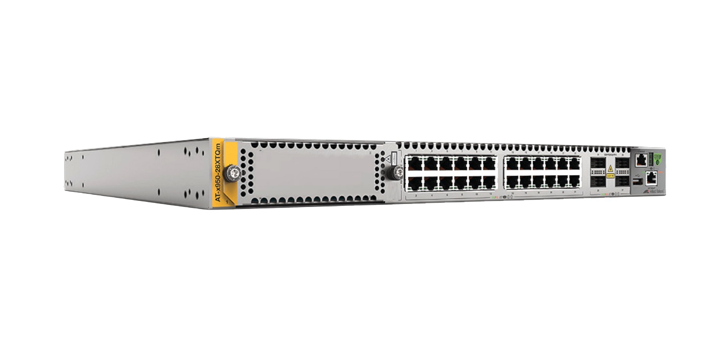 AT-X950-28XTQM-B01 - Allied Telesis x950 AT-X950-28XTQM 24 x Ports 10GBase-T + 4 x Ports QSFP28 ...