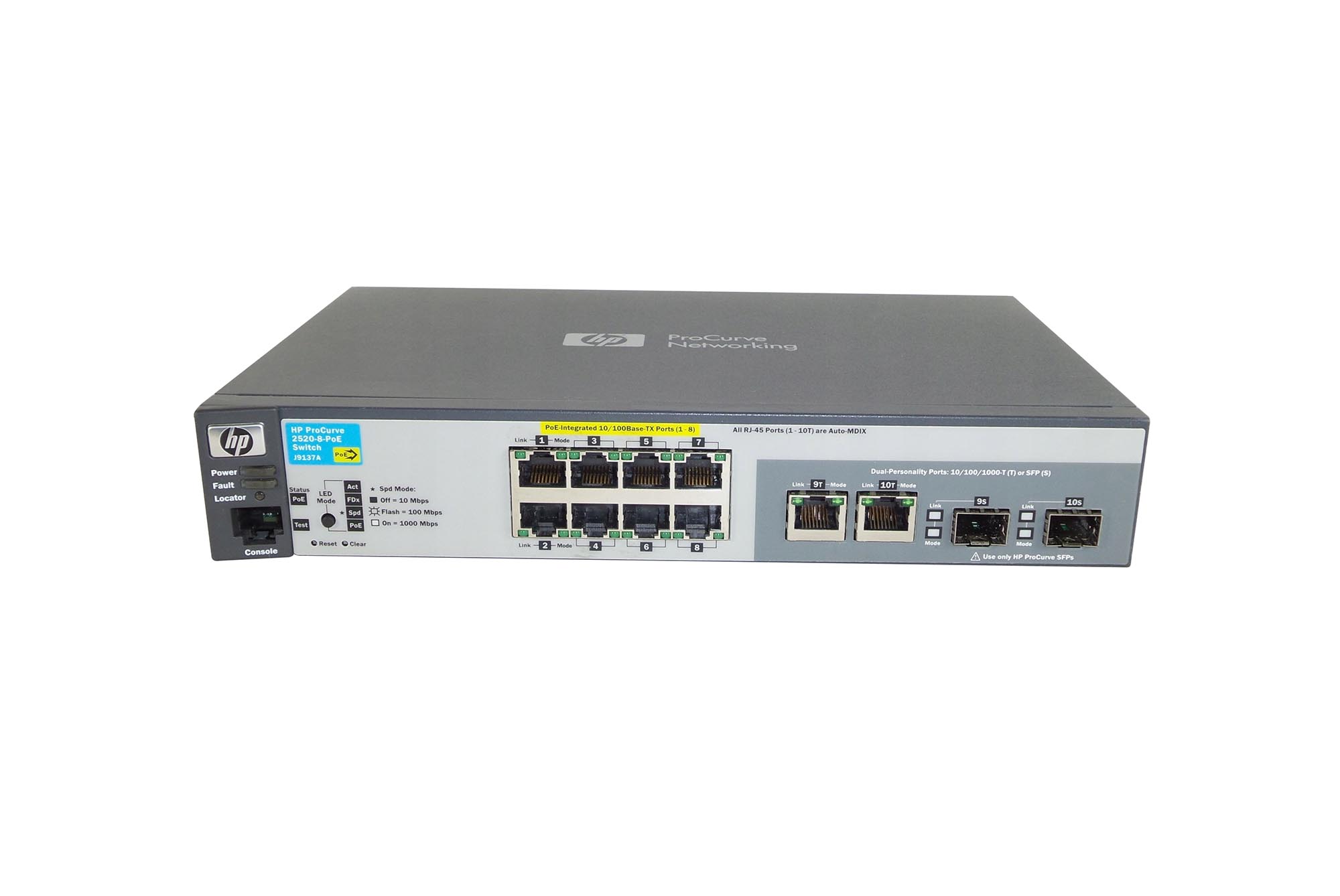 J9137AR - HP ProCurve 2520 Series 2520-8-PoE 8 x RJ-45 Ports PoE 10 ...