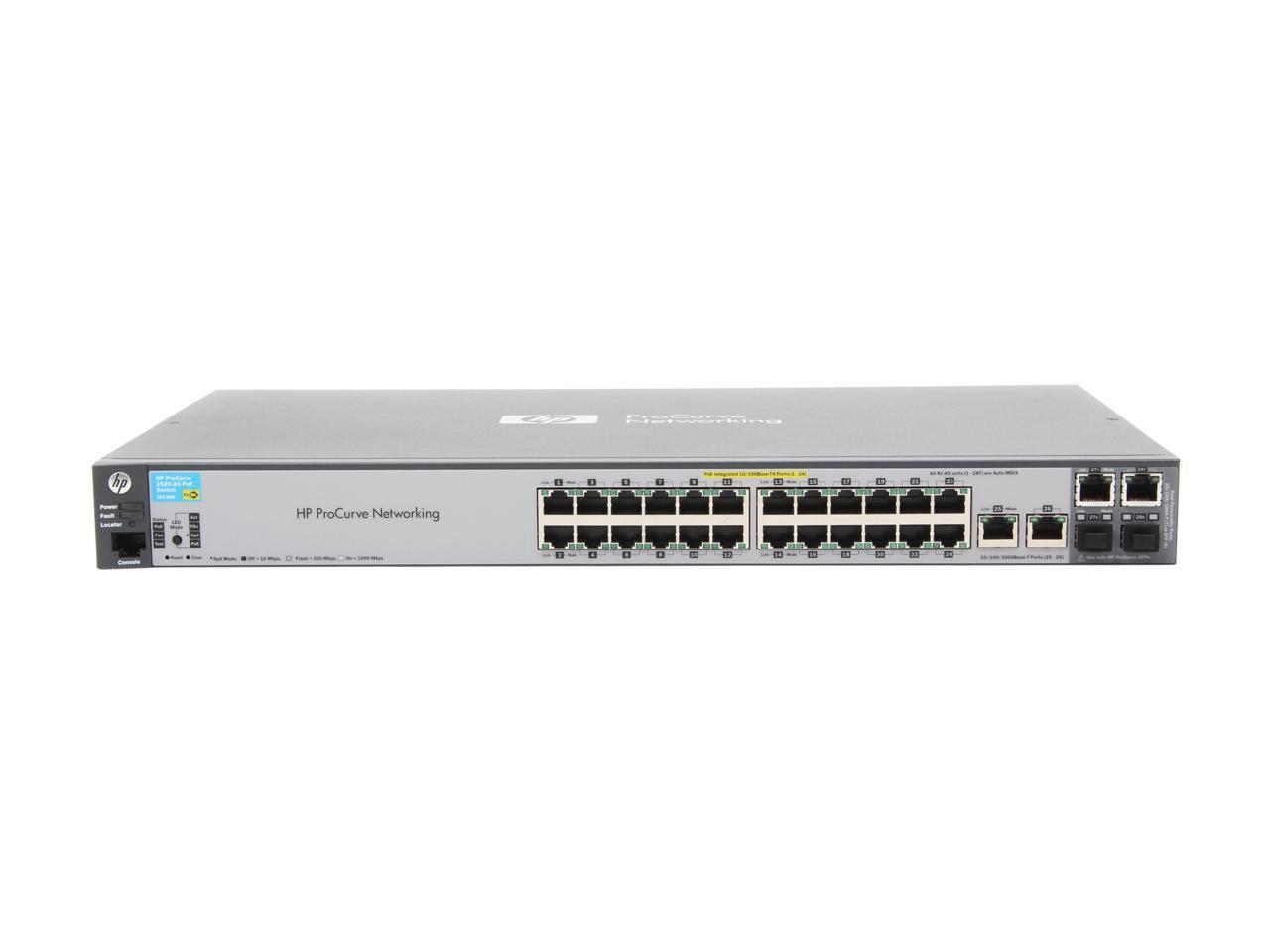 J9138AR - HP ProCurve 2520 Series 2520-24-PoE 24 x RJ-45 Ports PoE 10 ...