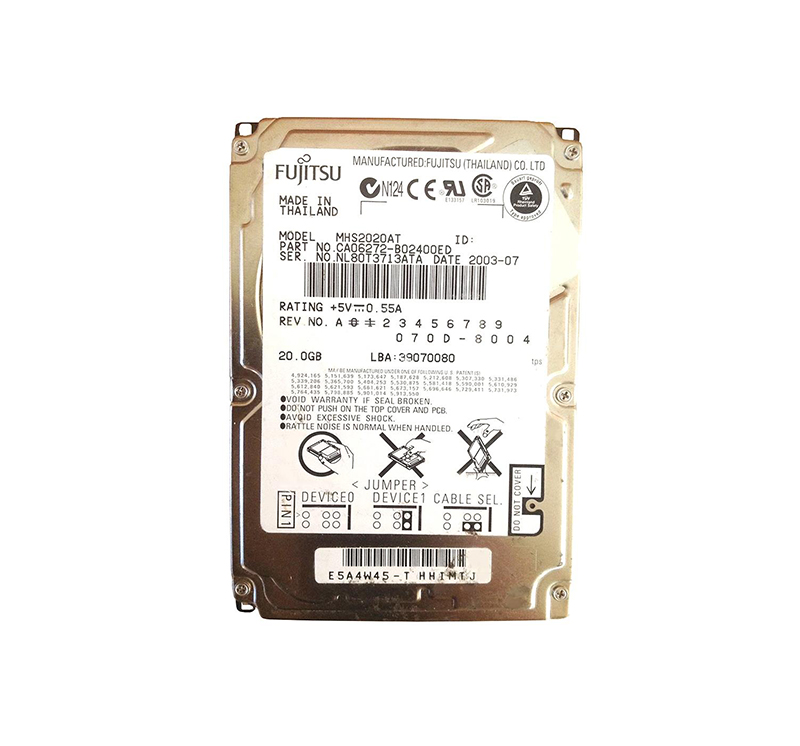 MHS2020AT - Fujitsu 20GB 4200RPM IDE Ultra ATA/100 (ATA-6) 2MB Cache 2. ...