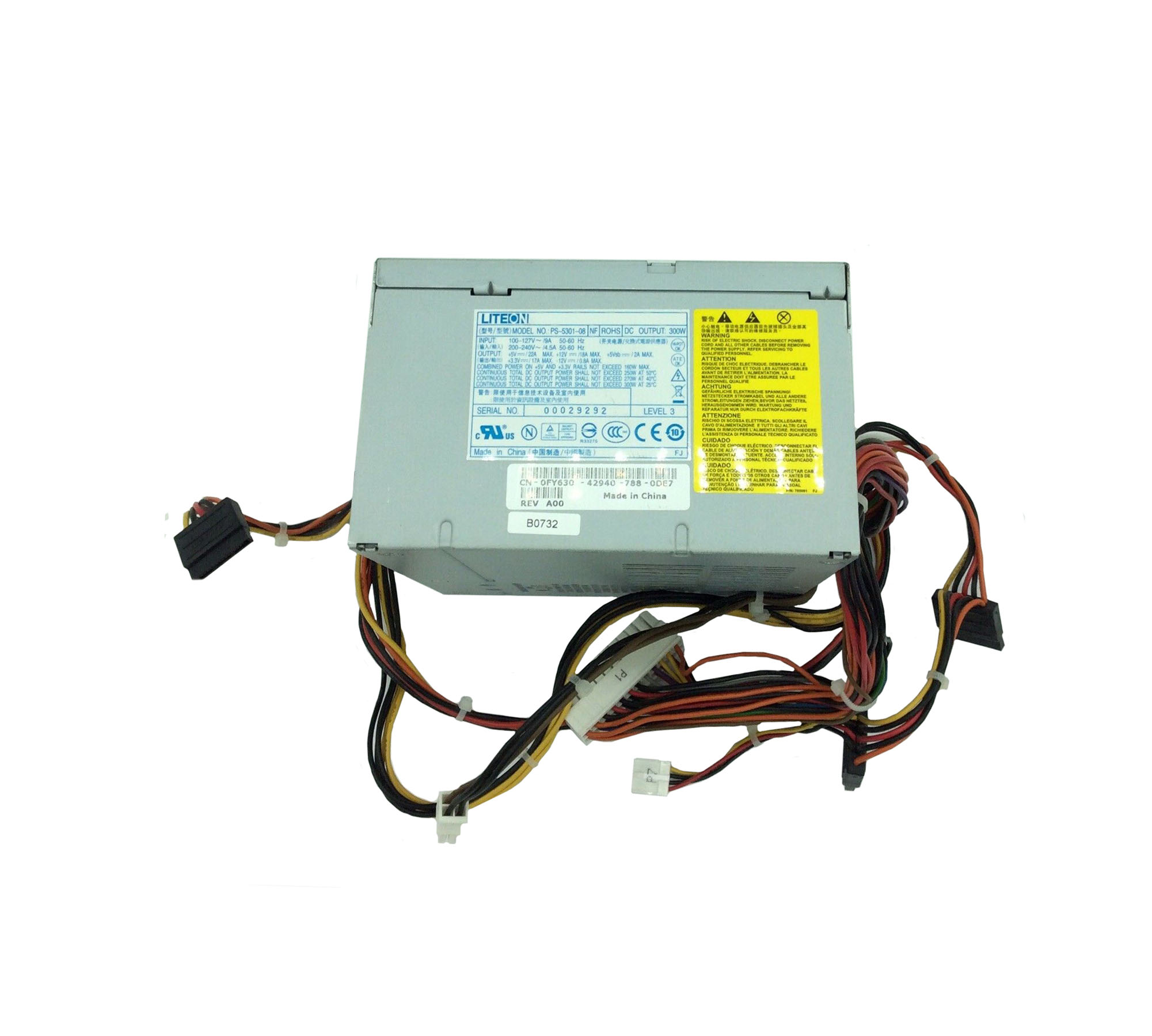 PS-5301-08 - Lite-On 300-Watts 100-240V AC 24-Pin ATX Power Supply for ...