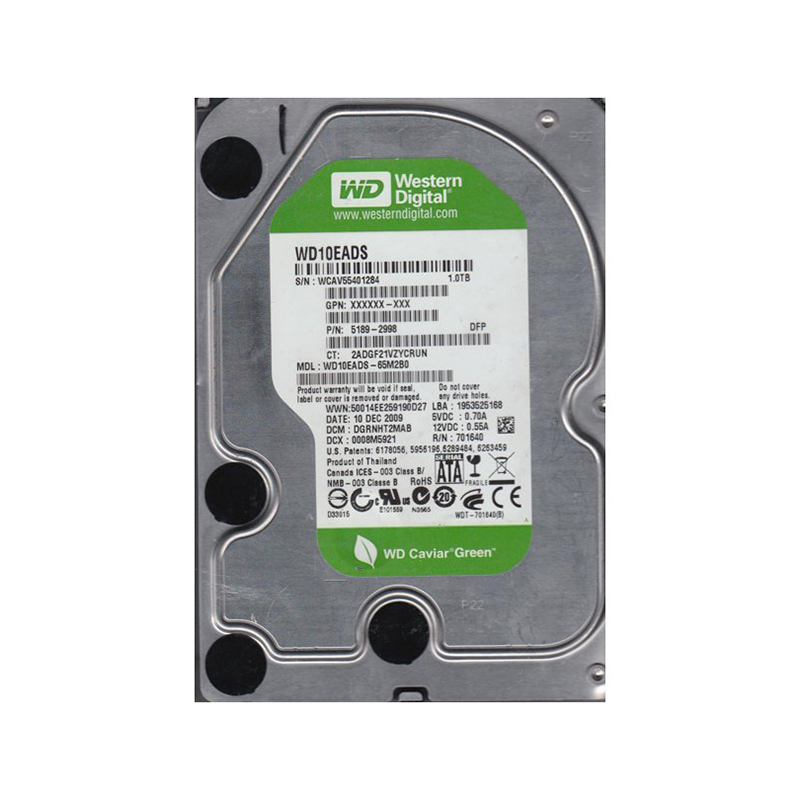 WD10EADS-65M2B0 - Western Digital Caviar Green 1TB 5400RPM SATA 3Gb/s 32MB Cache (RoHS) 3.5-Inch ...