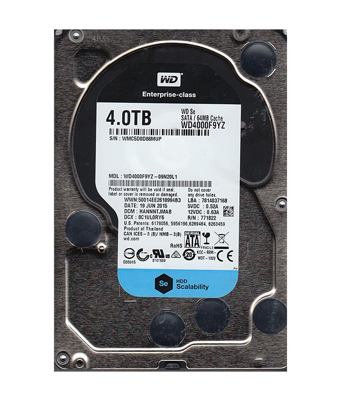 WD4000F9YZ-09N20L1 - Western Digital SE 4TB 7200RPM SATA 6Gb/s 64MB ...