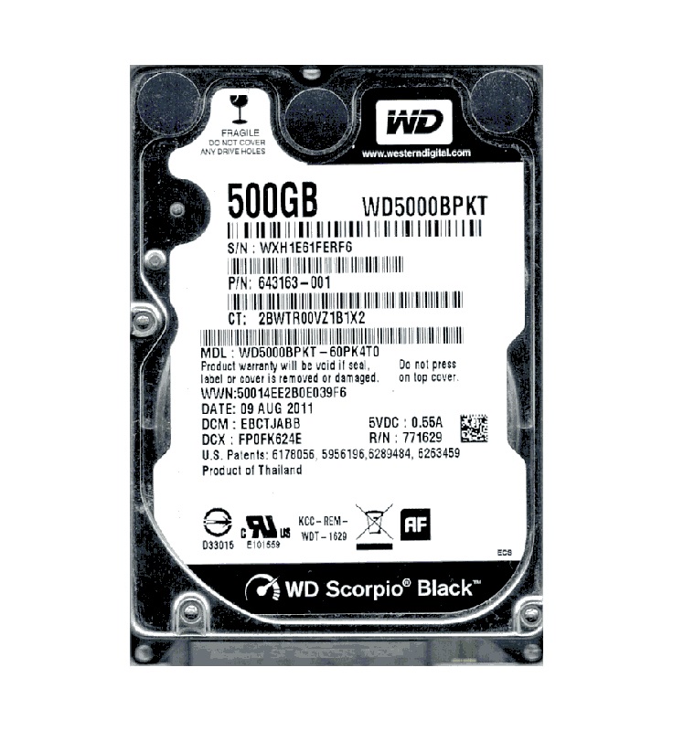 WD5000BPKT-60PK4T0 - Western Digital 500GB 7200RPM SATA 3Gb/s 2.5-inch ...