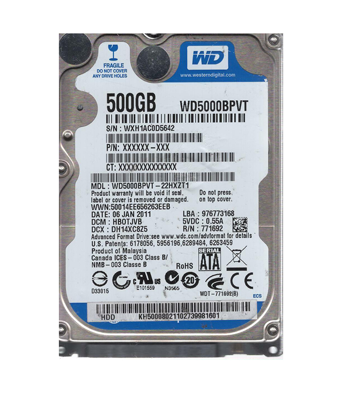 WD5000BPVT-22HXZT1 - Western Digital Scorpio Blue 500GB 5400RPM SATA ...